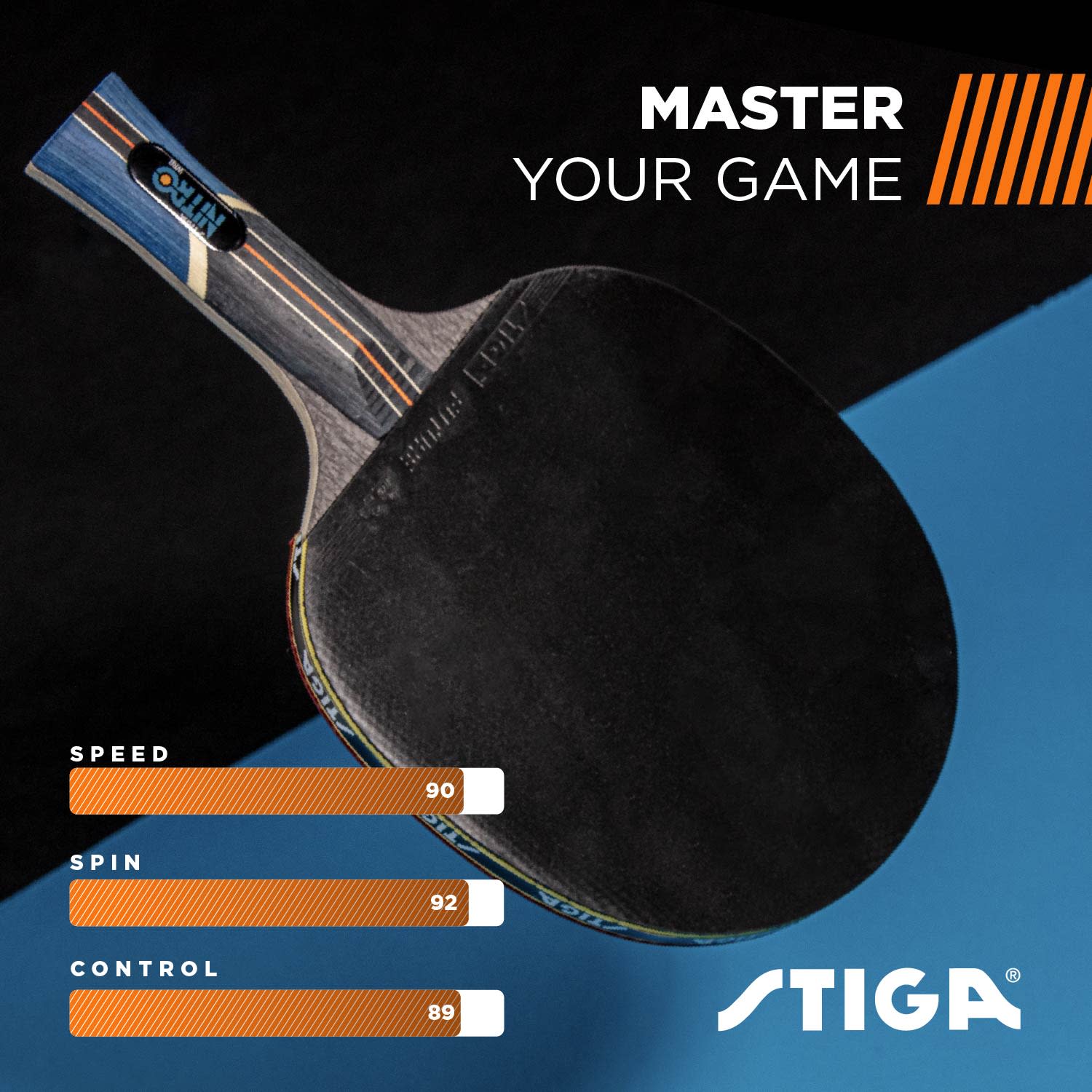 STIGA Nitro Performance Ping Pong Paddle - 6-ply Light Blade - 2mm ...
