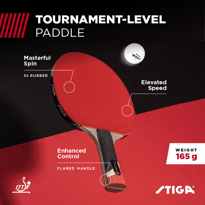 STIGA Pro Carbon Performance Ping Pong Paddle - 7-ply Extra Light ...