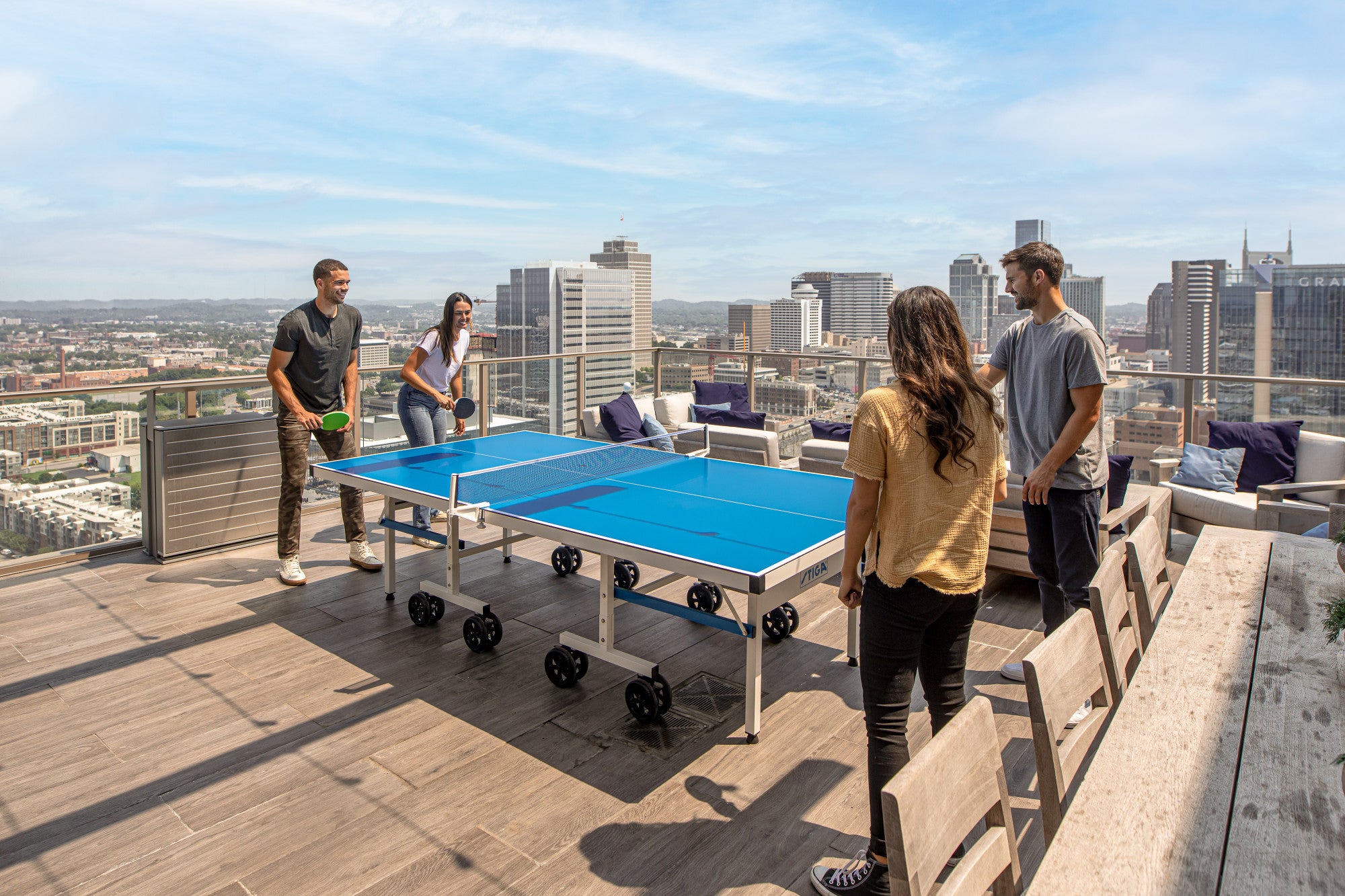 STIGA XTR Pro Outdoor Table Tennis Table – 90% Pre-Assembled, 15 Minute ...